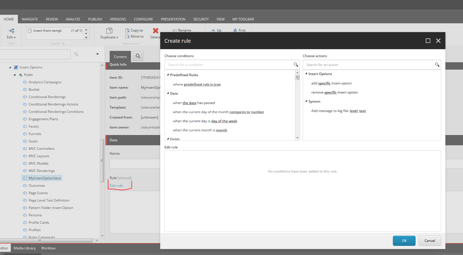 Dynamic insert options - Just Sitecore Things
