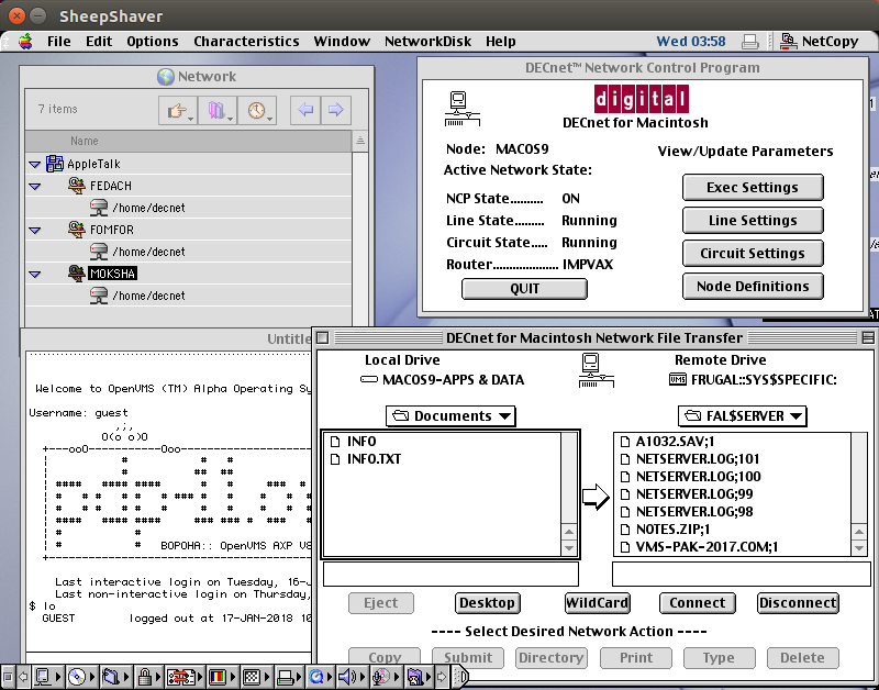 The AppleTalk experience: Mac OS 9 on SheepShaver and Netatalk on ...