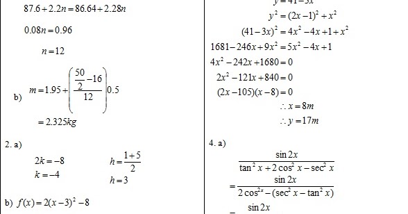 Ashare: SPM Additional Mathematics Paper 2_2016 Answer