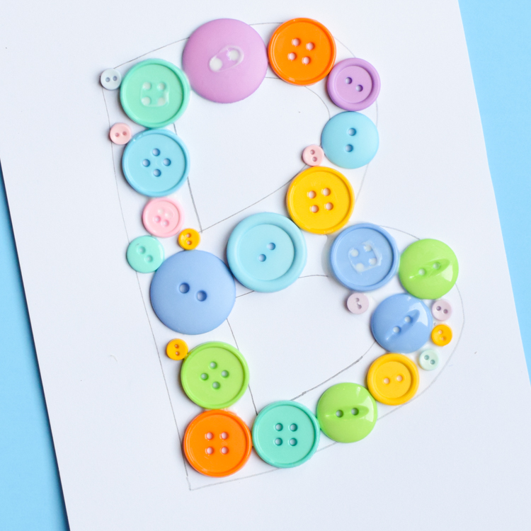 B is for Button | What Can We Do With Paper And Glue