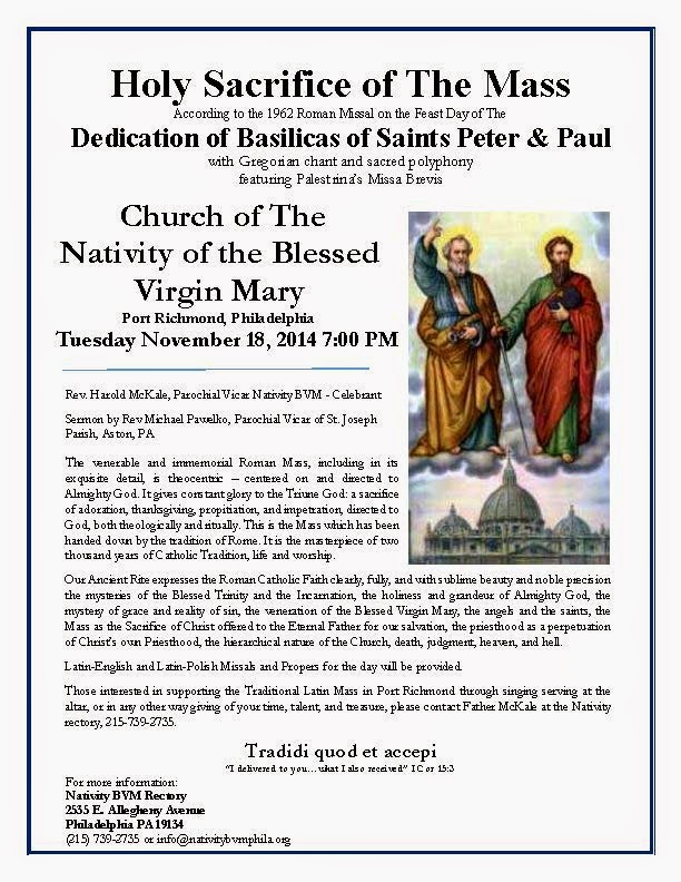 New Liturgical Movement: A Palestrina Mass in Philadelphia for the ...