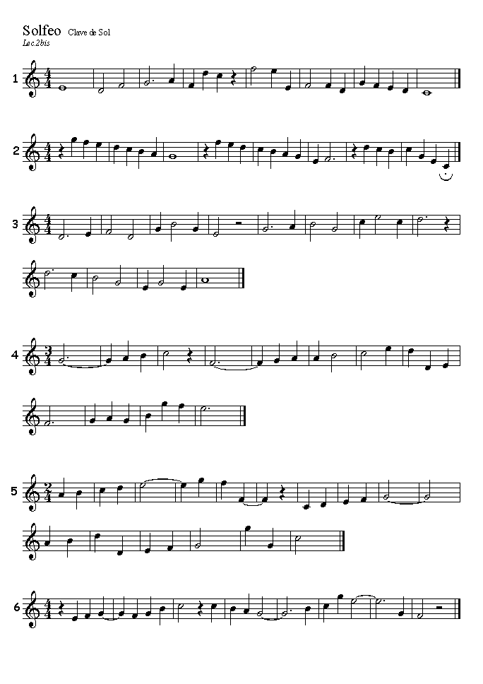Pentagrama y Solfeo Musical: SOLFEO CLAVE DE SOL