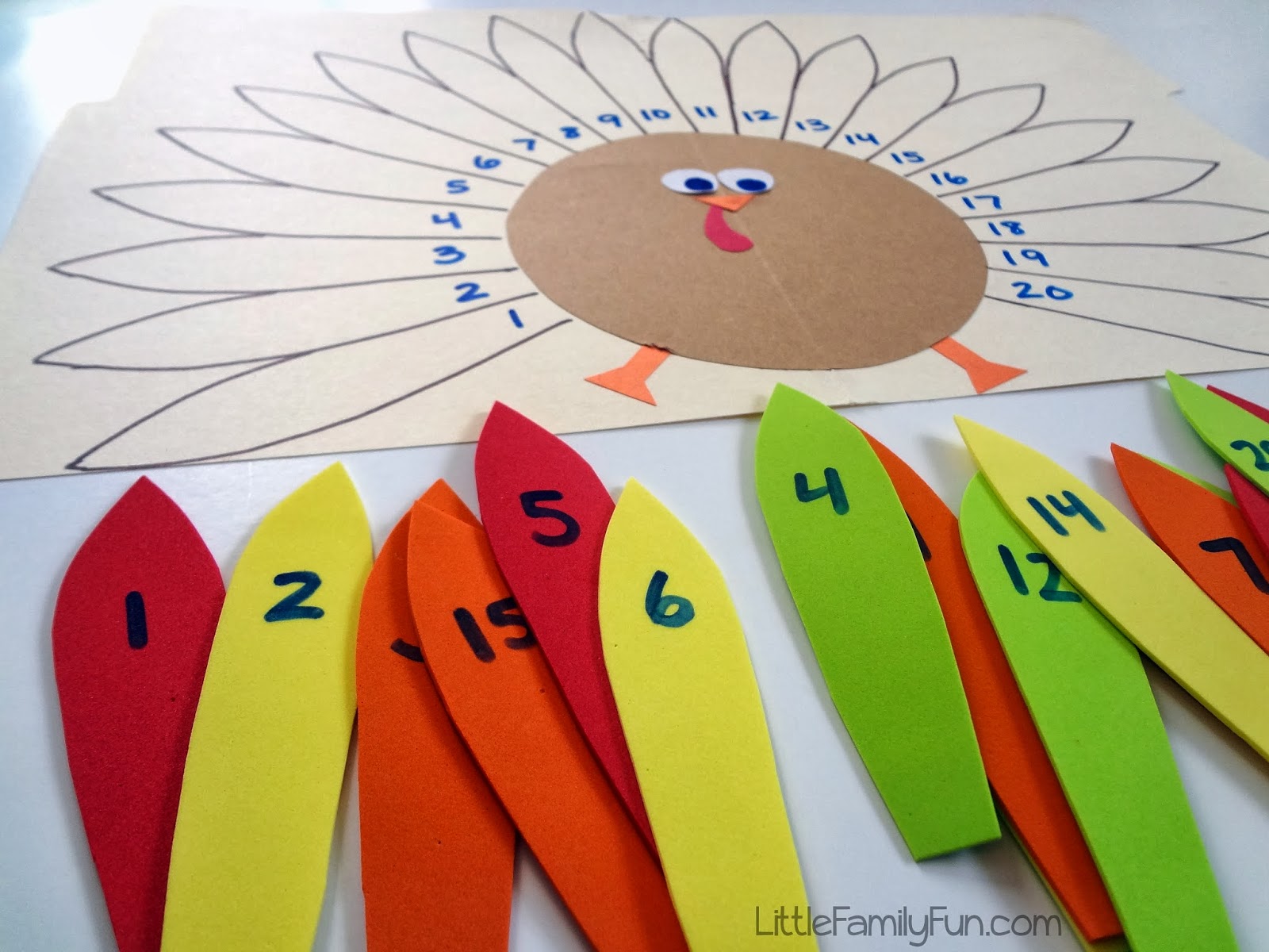 Little Family Fun: Counting Turkey Feathers
