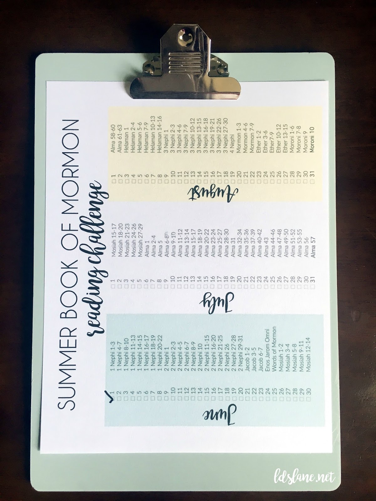 Summer Book of Mormon Reading Challenge