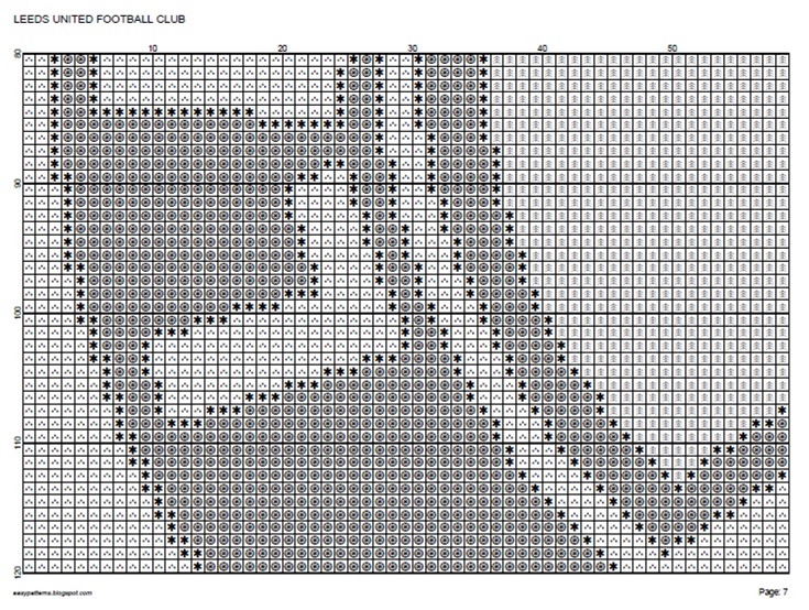 EASY PATTERNS: Leeds United FC cross-stitch pattern