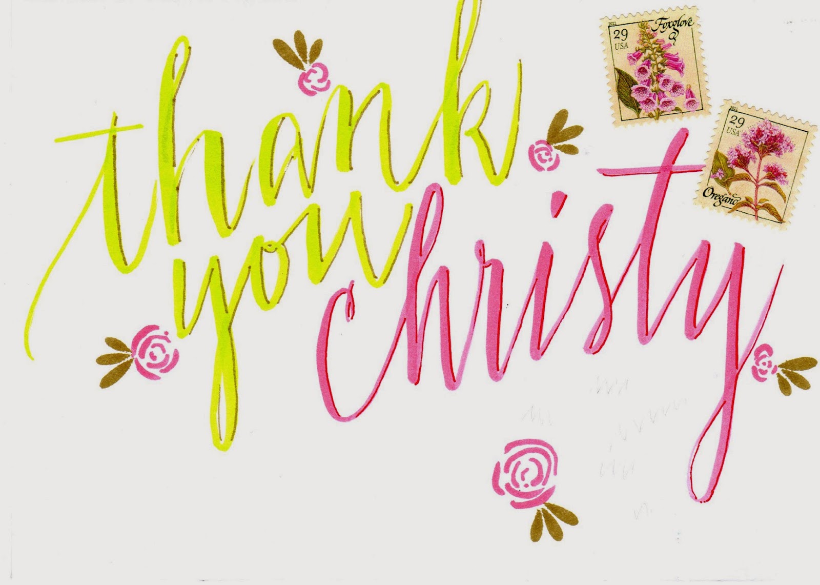 pushing the envelopes: christy's thank you