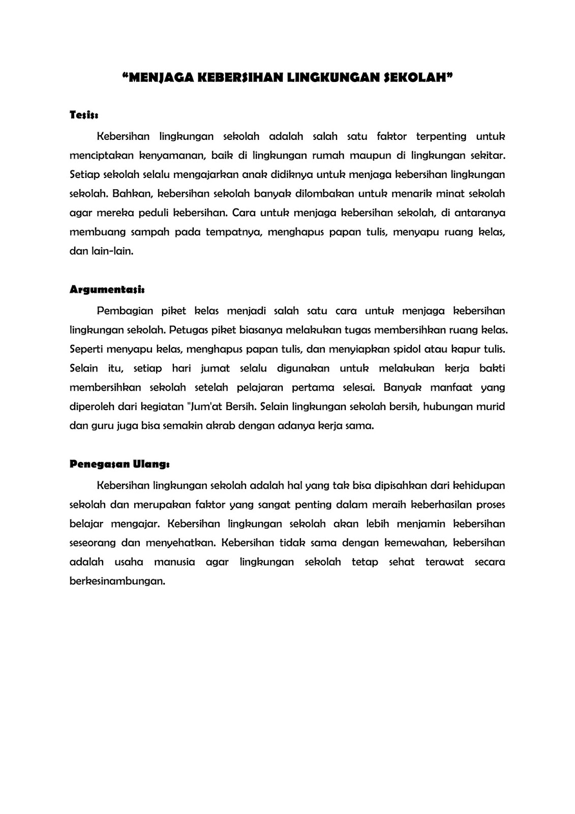 CONTOH TEKS EKSPOSISI