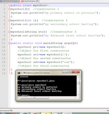 Constructor overloading in Java language - Code for Java c