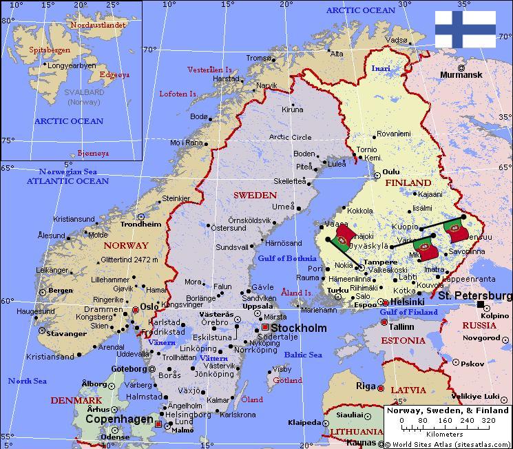 Oriente: Mapa/peta Finlandia