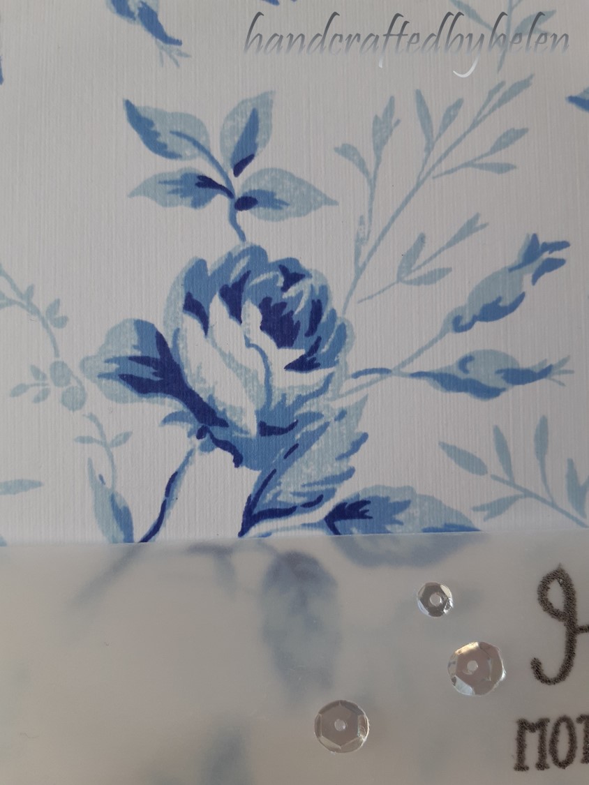 Handcrafted by Helen: Vintage Blue rose Card
