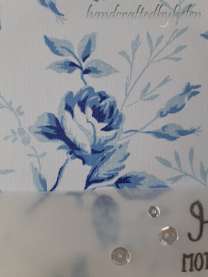 Handcrafted by Helen: Vintage Blue rose Card