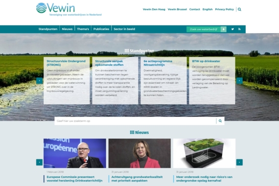 Vewin lanceert nieuwe website - Waternieuws