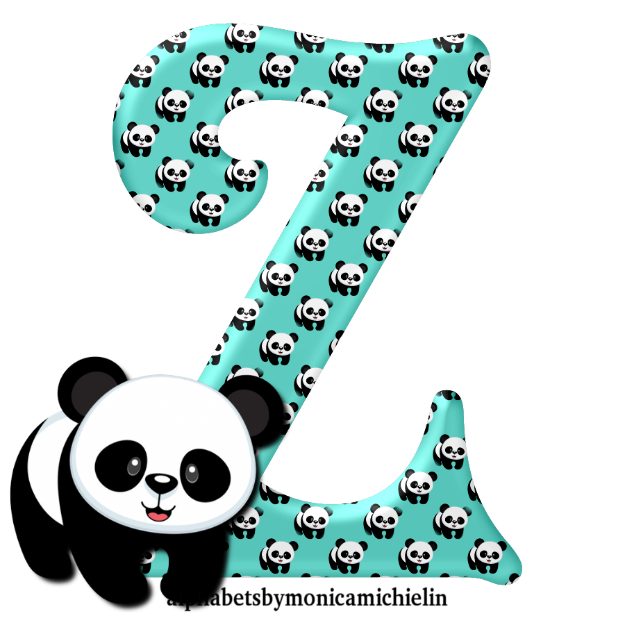Monica Michielin Alphabets: ALFABETO AZUL COM PANDA, BLUE ALPHABET AND ...