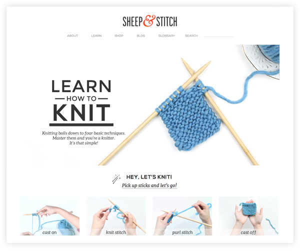 A website that teaches you how to knit | How About Orange