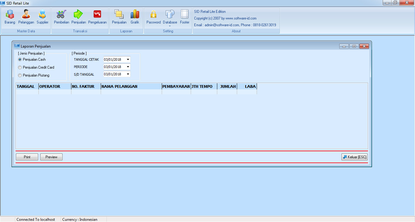 inticore software: Database Toko untuk Transaksi Penjualan Barang dan Jasa