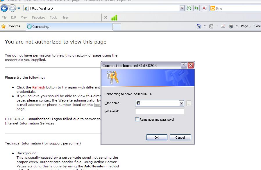 Solution to Username and Password problem for http://localhost after ...