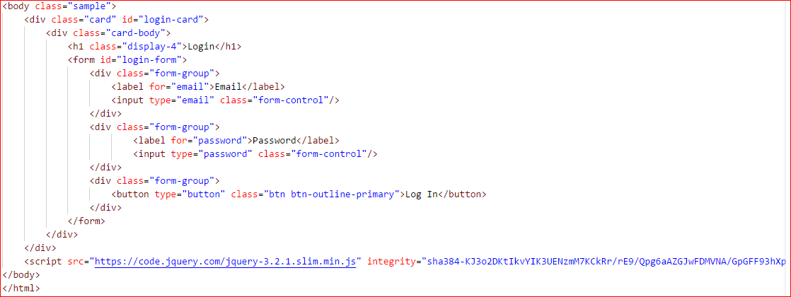 Creating a Login Form Using Bootstrap and HTML - Front End