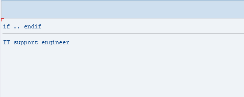 SAP TECH: If..Else..Endif