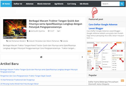 Cara Memasang Widget Blogger Terbaru Featured Post Entri yang ...