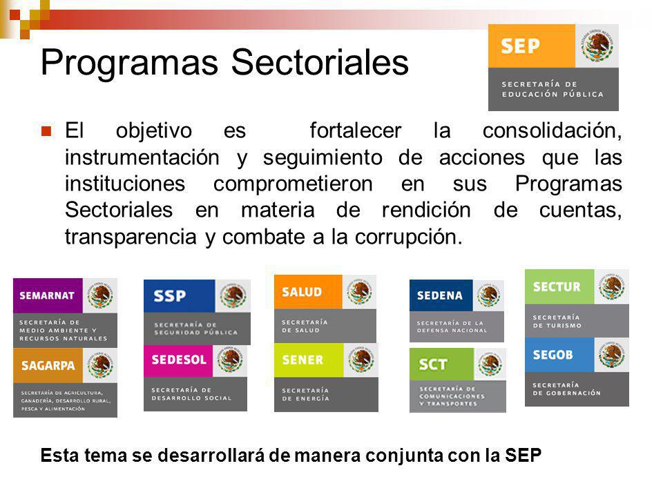 Objetivos de los programas sectoriales