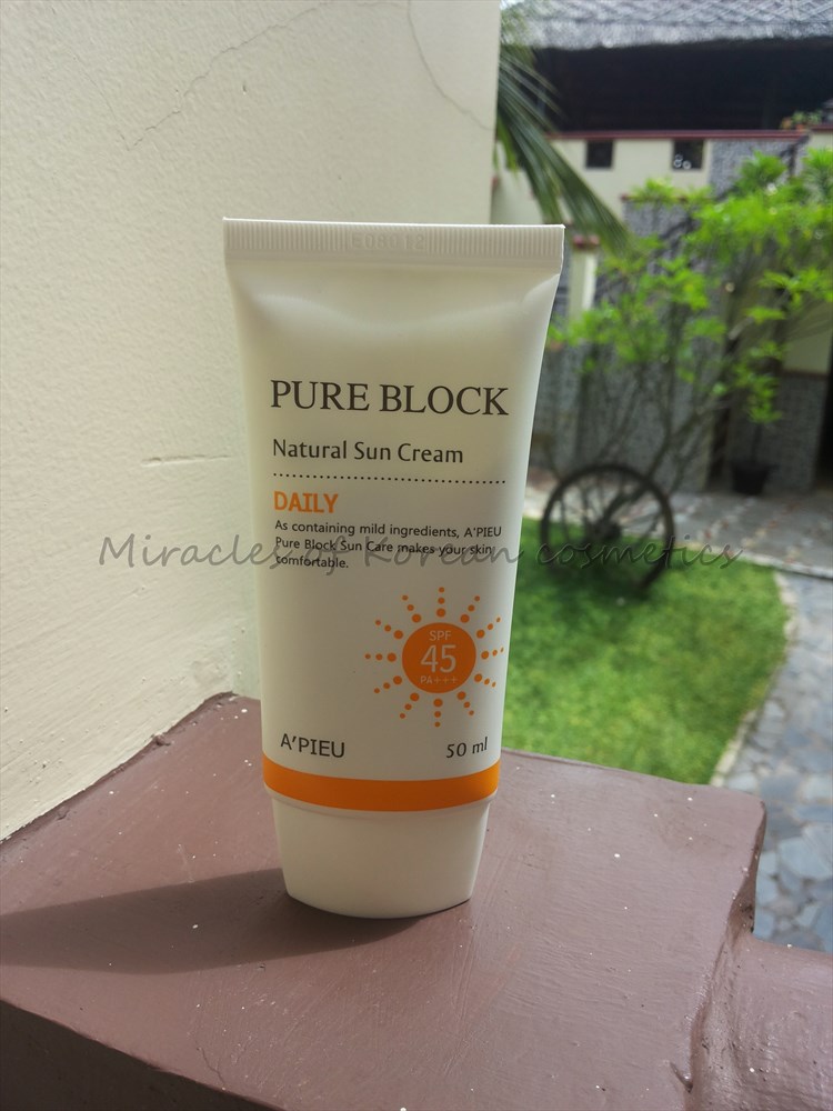 Review: A'Pieu Pure Block Natural Sun Cream SPF 45 PA