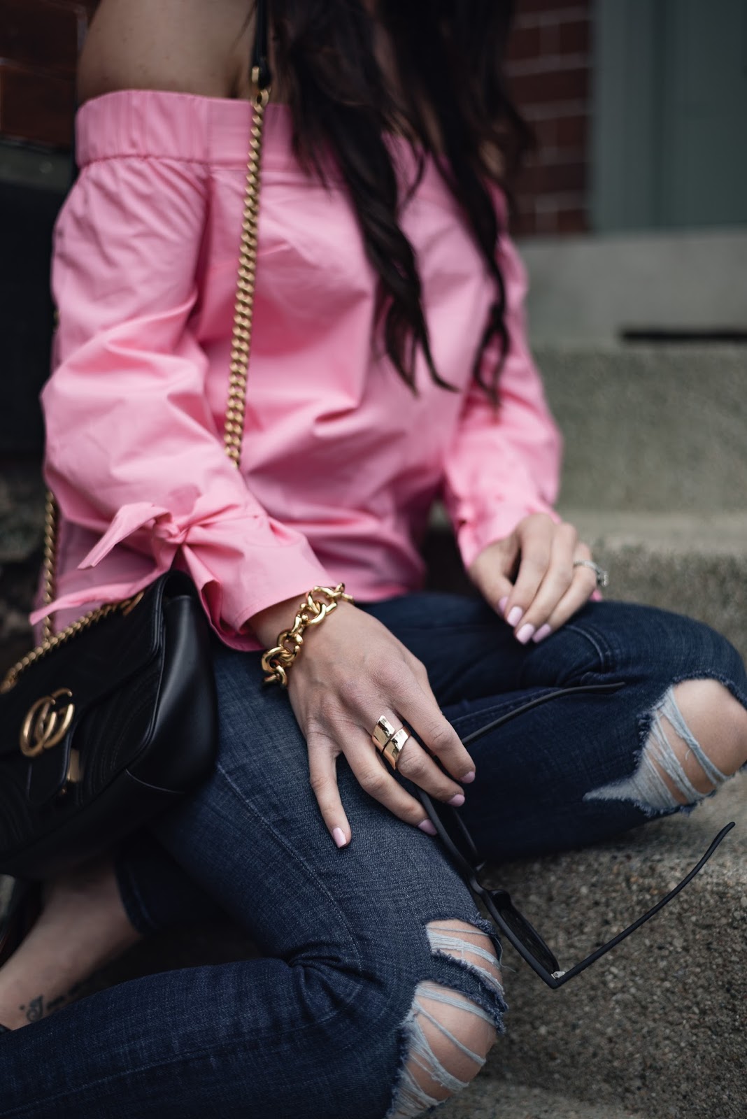 Pink Off the Shoulder Top | Where your heart is now