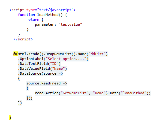 My experience with .NET: How to pass parameters to Kendo UI control ...
