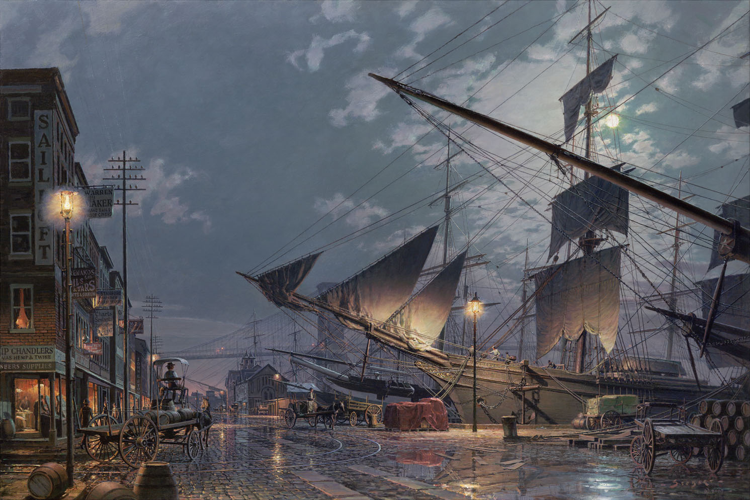 New York - History - Geschichte: John Stobart - New York Harbour pictures