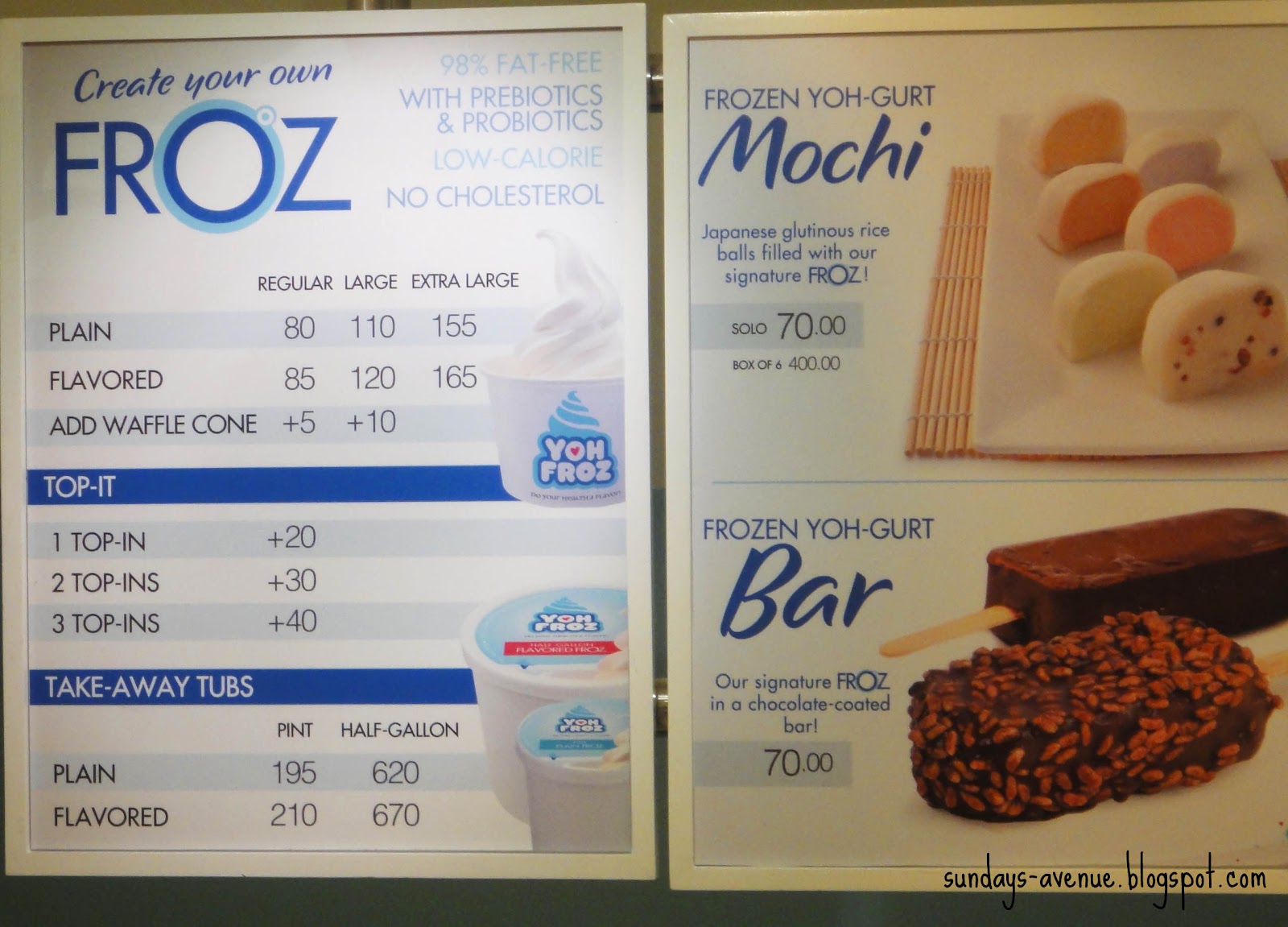 Sunday's Avenue: Get Healthy with Yoh Froz!