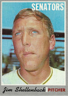 Texas Rangers Cards: Senators Saturday - Jim Shellenback, 1970.