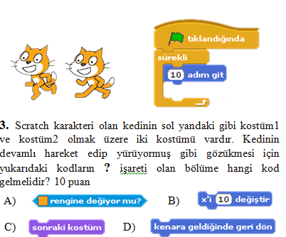 Scratch Test Soruları Çöz - Bilişim Teknolojileri (Bilgisayar) Testleri