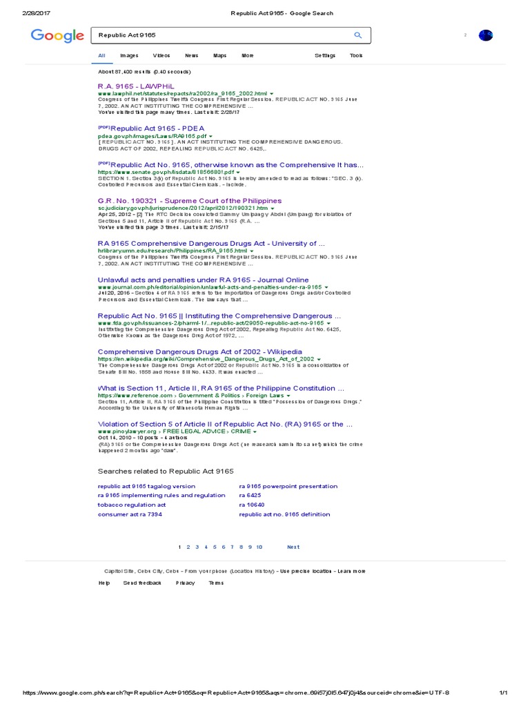 ra 9165 pdf - philippin news collections