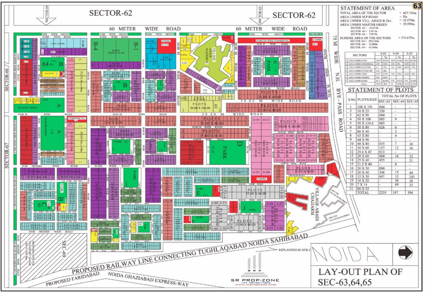 Layout Plan Of Noida Sector 63 64 65 Hd Map