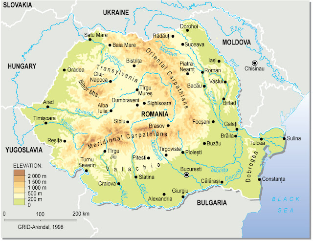 Rumunija - geografinių žemėlapių Rumunija - Geografia Total™