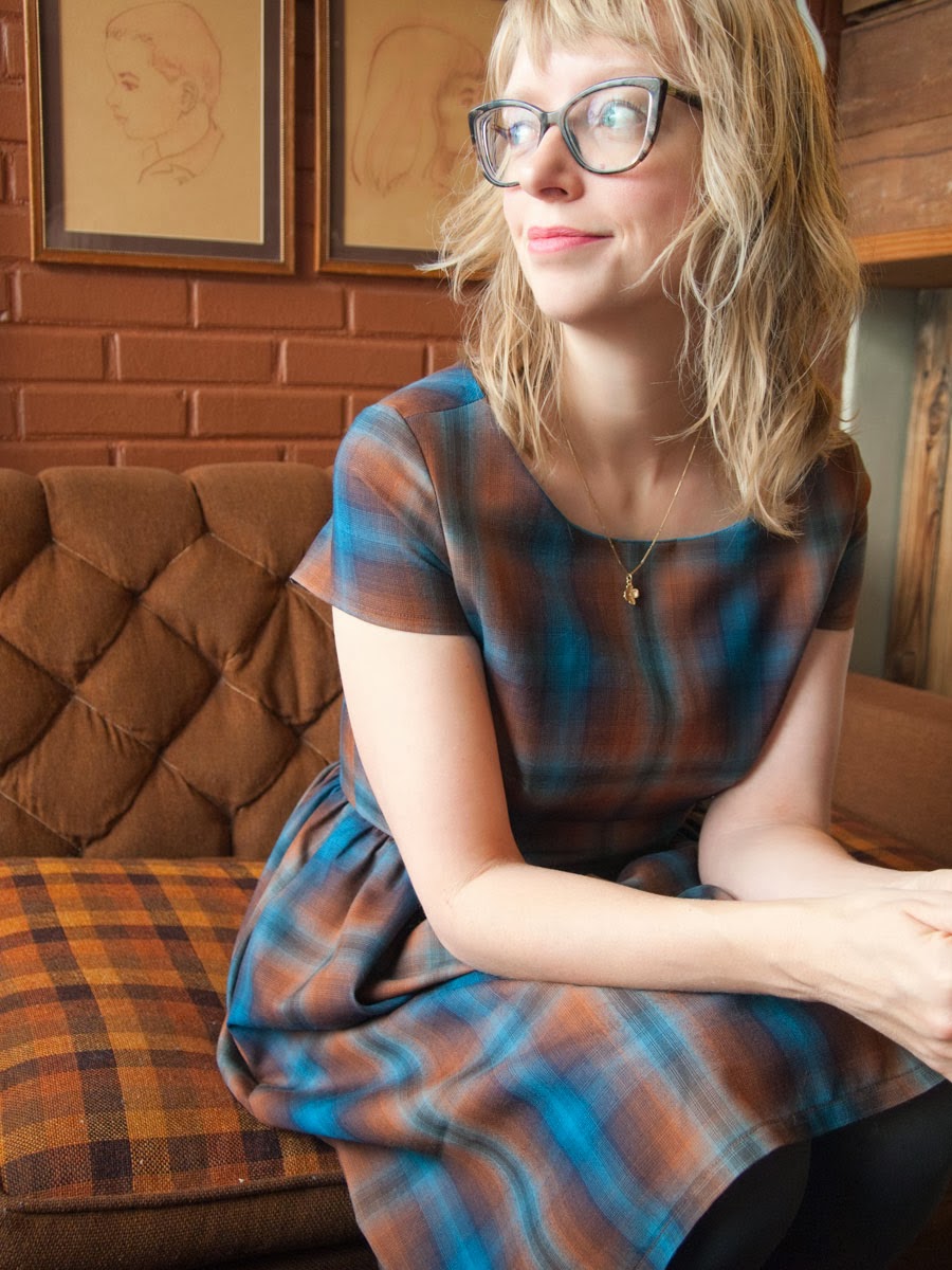 Fancy Tiger Crafts: Amber's Emery Dress In Pendleton Wool Shirting