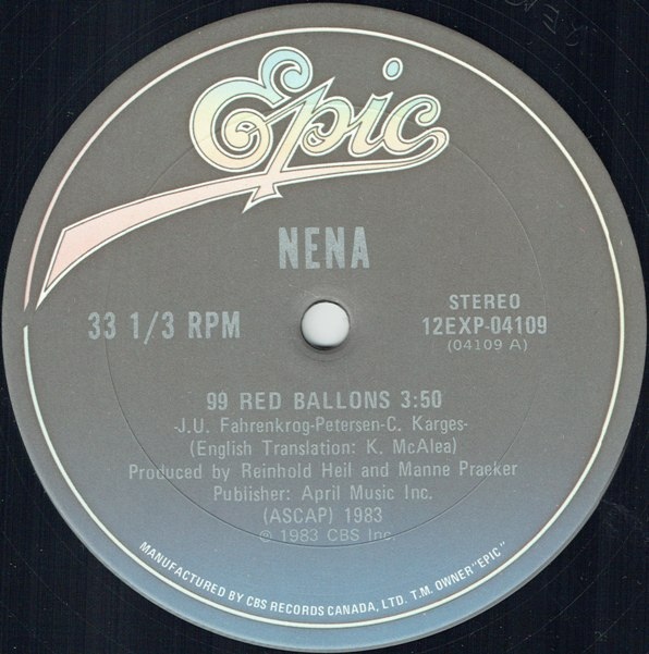 Rap Nerds: 80's 12" of the Day: Nena - 99 Red Balloons