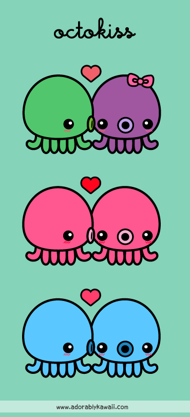 octopus kiss | Adorably Kawaii