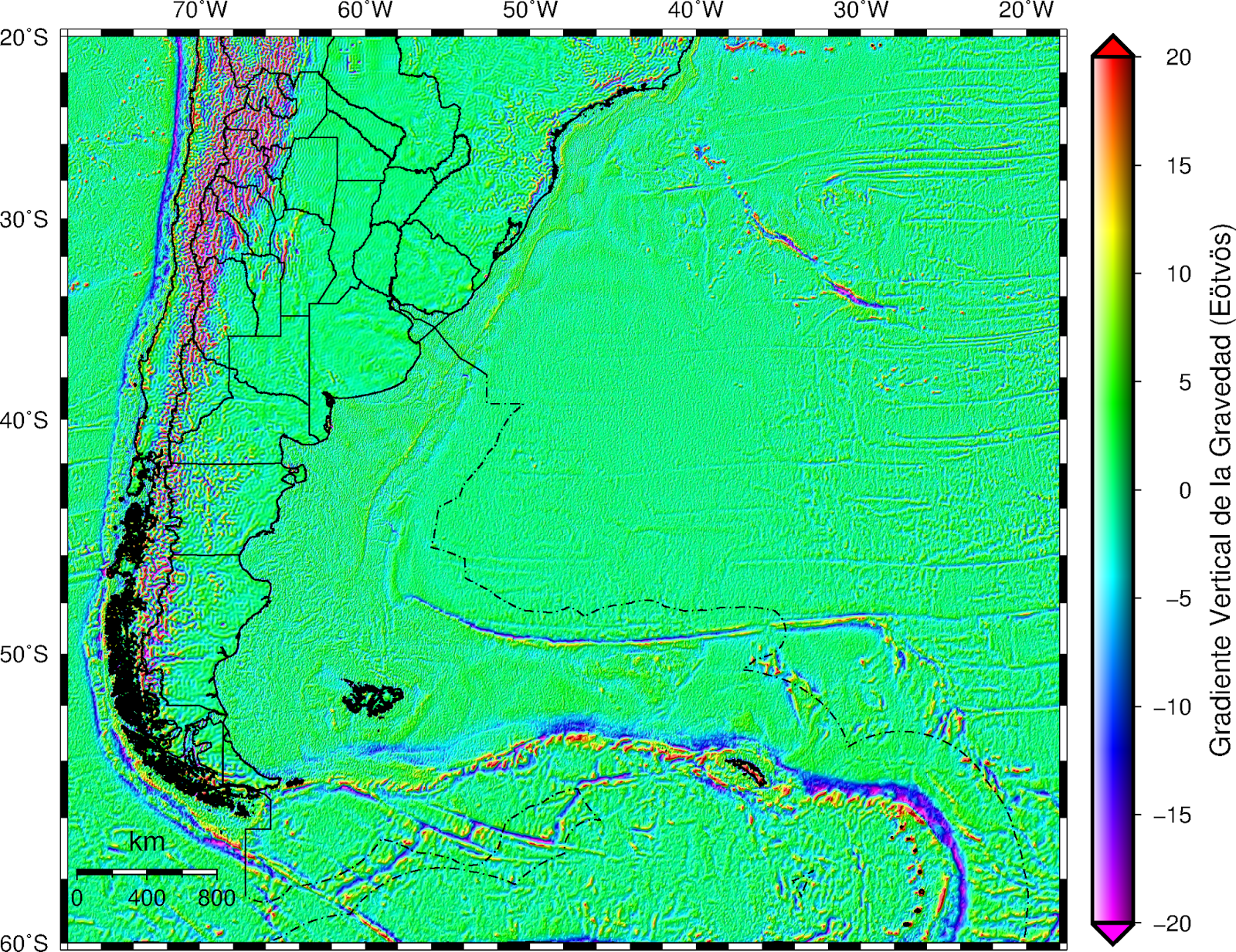 Mapas Geológicos: 7.2. Mapa Gravimétrico. Gradiente Vertical (VGG).