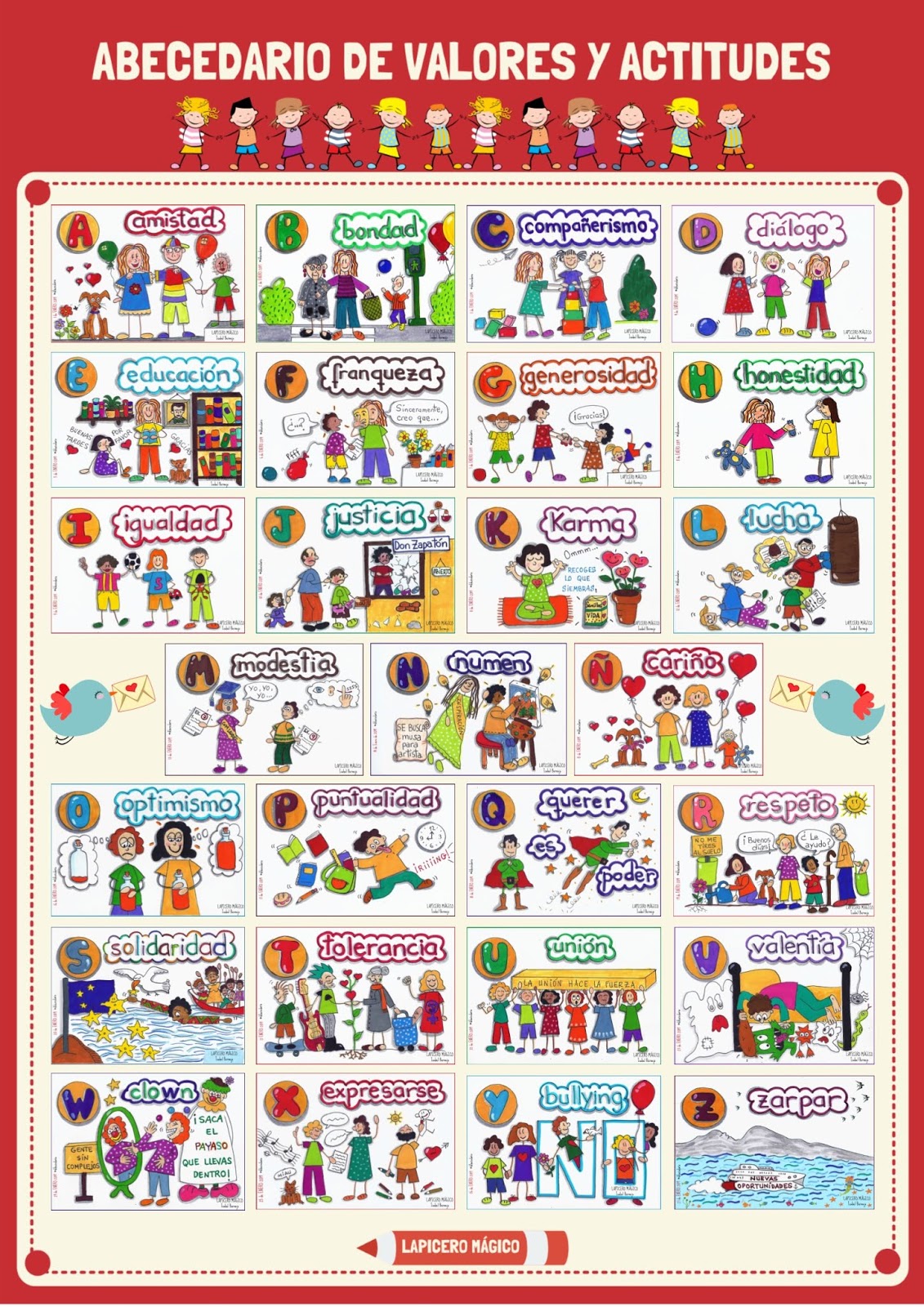 LAPICERO MÁGICO: Abecedario de valores y actitudes