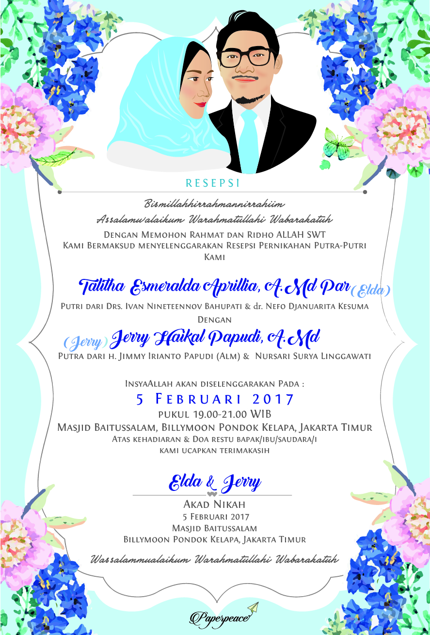 paperpeace: E invitation for ms. Talitha & mr. Jerry