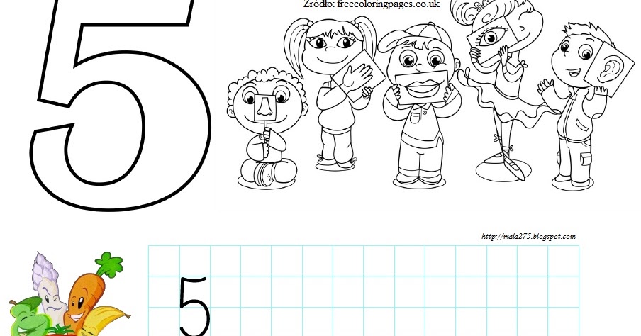 BLOG EDUKACYJNY DLA DZIECI: CYFRA 5 - KARTA PRACY