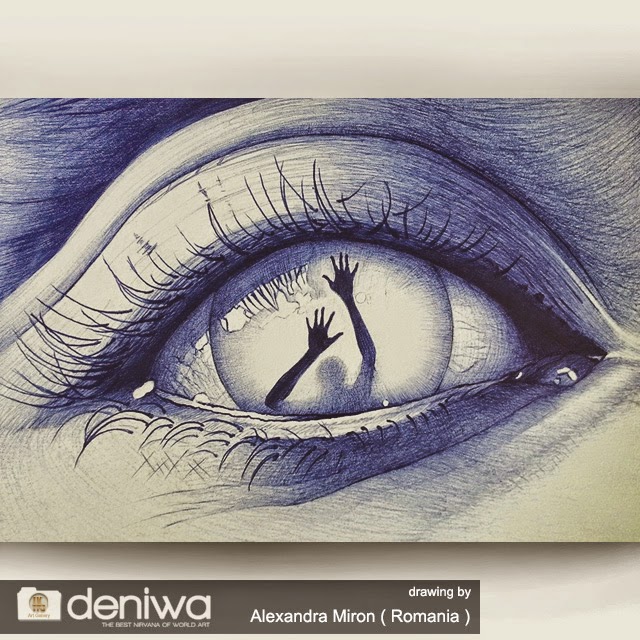 TRAPPED INTO THE EYES GRAPHITE PEN ~ Art Gallery