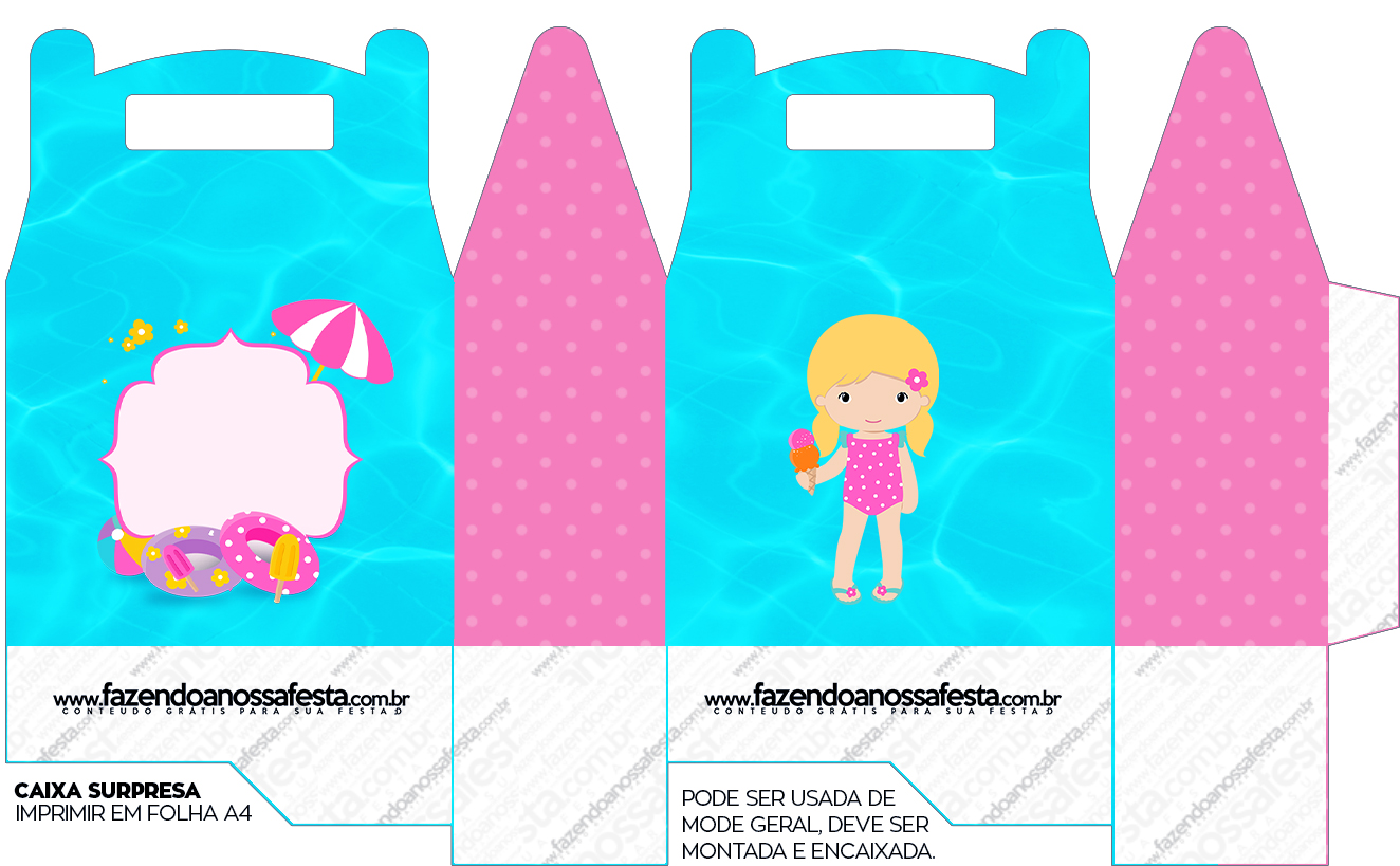 Blondie Girl Pool Party: Free Printable Boxes. - Oh My Fiesta! in english