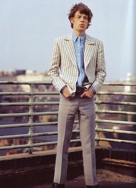 Retro Vintage Mod Style: Mick Jagger: Blue & Grey