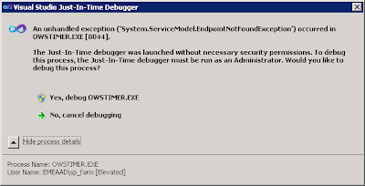 Soumyendra and SharePoint: System.ServiceModel.EndpointNotFoundException