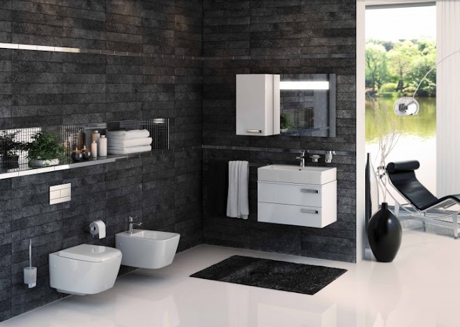 Bata Tempel Hitam Bevel Dekorasi Interior