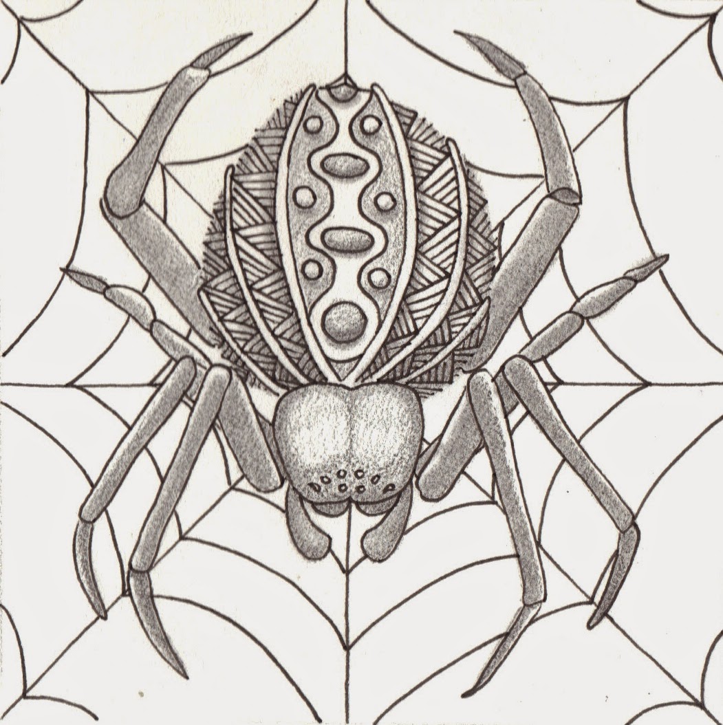 electronic e: Spider Zentangle