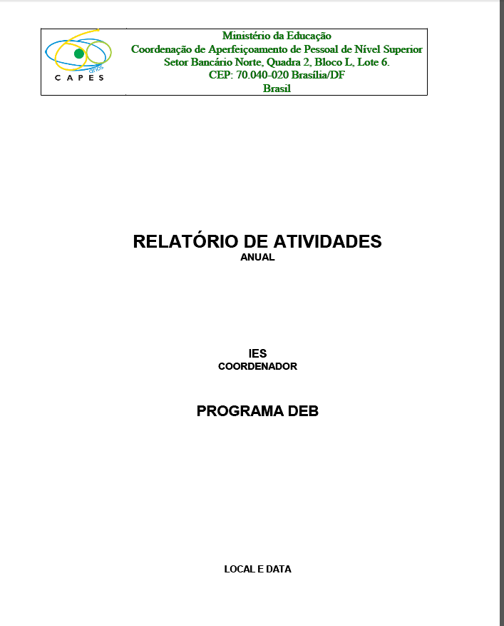 modelo de capa de relatorio