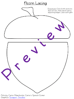 Carrie's Speech Corner: Acorn Craftivity