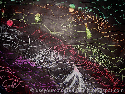 Use Your Coloured Pencils: Scratch Art Whales